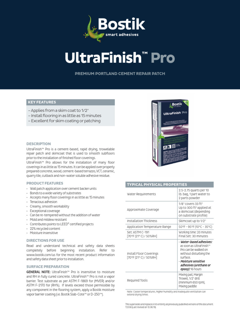 Bostik UltraFinish Pro Premium Portland Cement Repair Patch Product ...