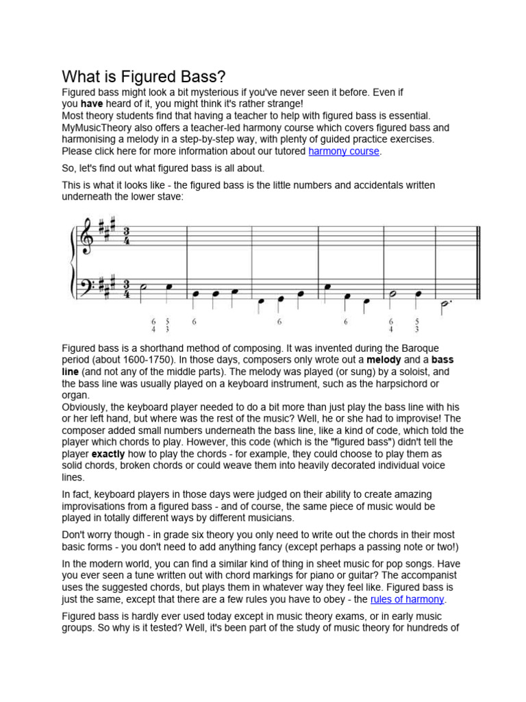 What Is Figured Bass | PDF | Chord (Music) | Harmony