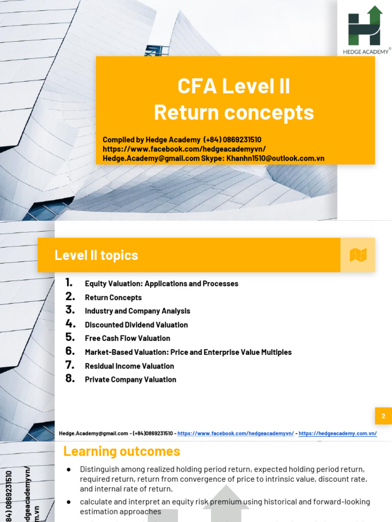 CFA Level II - Equity - Return Concepts | PDF