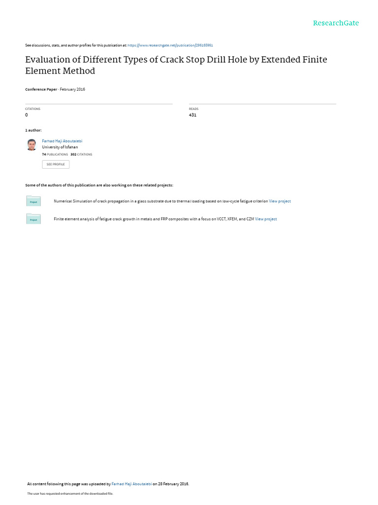 Crack Stop Hole Criteria Selection - Paper | PDF