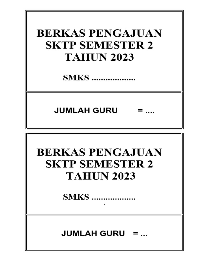 Label Pengajuan Sktp Smt 2 - 2023 | PDF