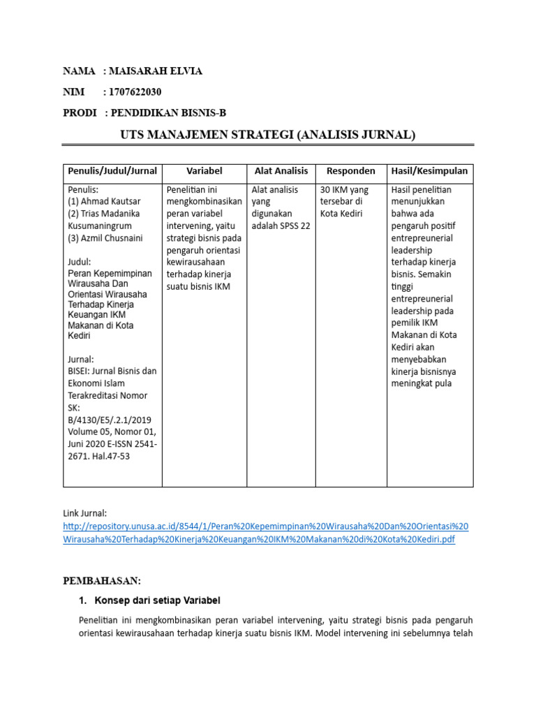 Maisarah Elvia_1707622030_UTS MS | PDF