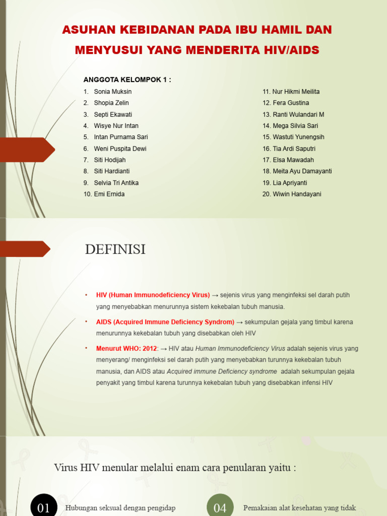 Asuhan Kebidanan Pada Ibu Hamil Dan Menyusui Yang Menderita Hiv Dan ...