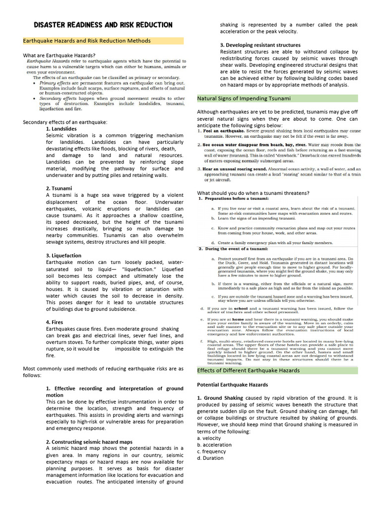 Types of Earthquake Hazards Explained | PDF | Volcano | Earthquakes