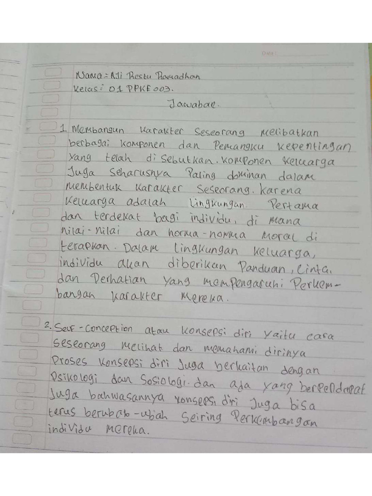 Aji Restu Ramadhan Kelas 01 Ppke 003 | PDF