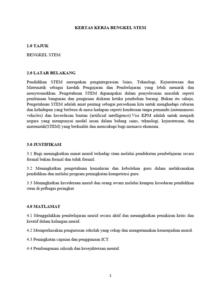 Kertas Kerja Stem 2022 | PDF