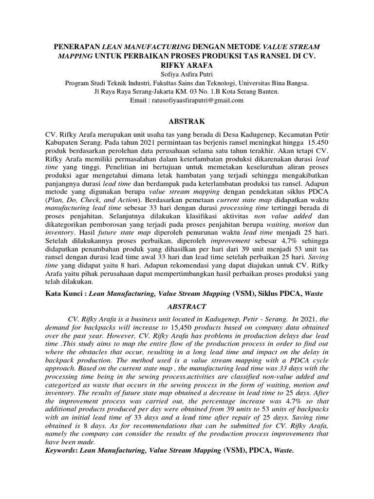Jurnal VSM Oleh Sofiya Asfira Putri | PDF