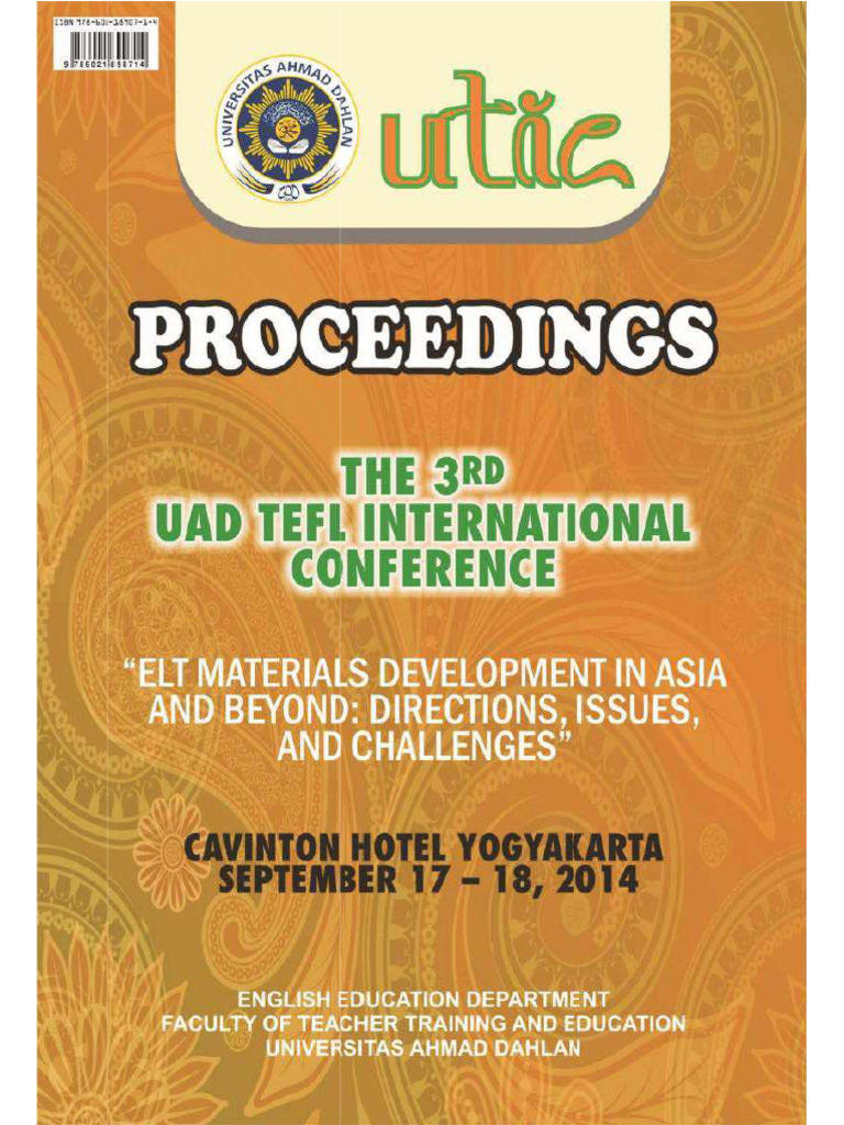 Sumekto, D. R. (2014) - The 3rd UAD TEFL Int'l Conference Proceeding | PDF