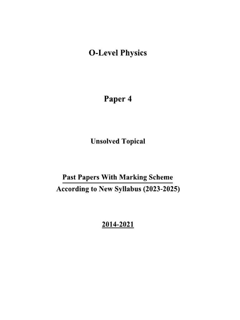 O-Level Physics P4 | PDF