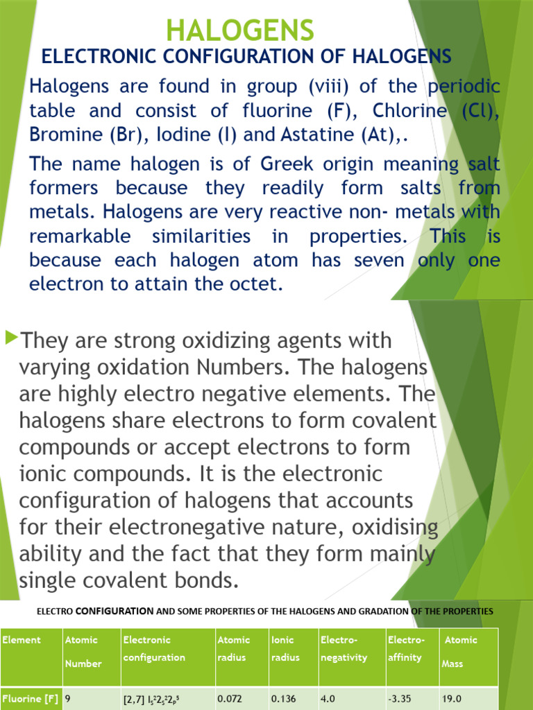 HALOGENS | PDF | Science & Mathematics