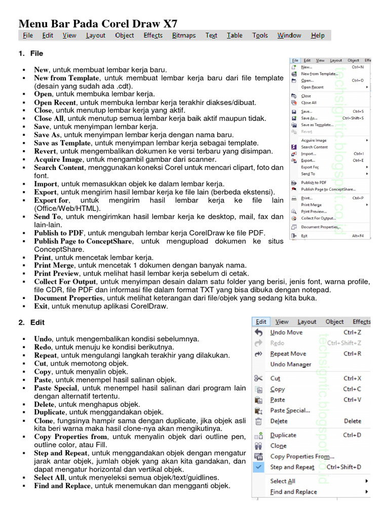 Menu Bar Pada Corel Draw X7 | PDF