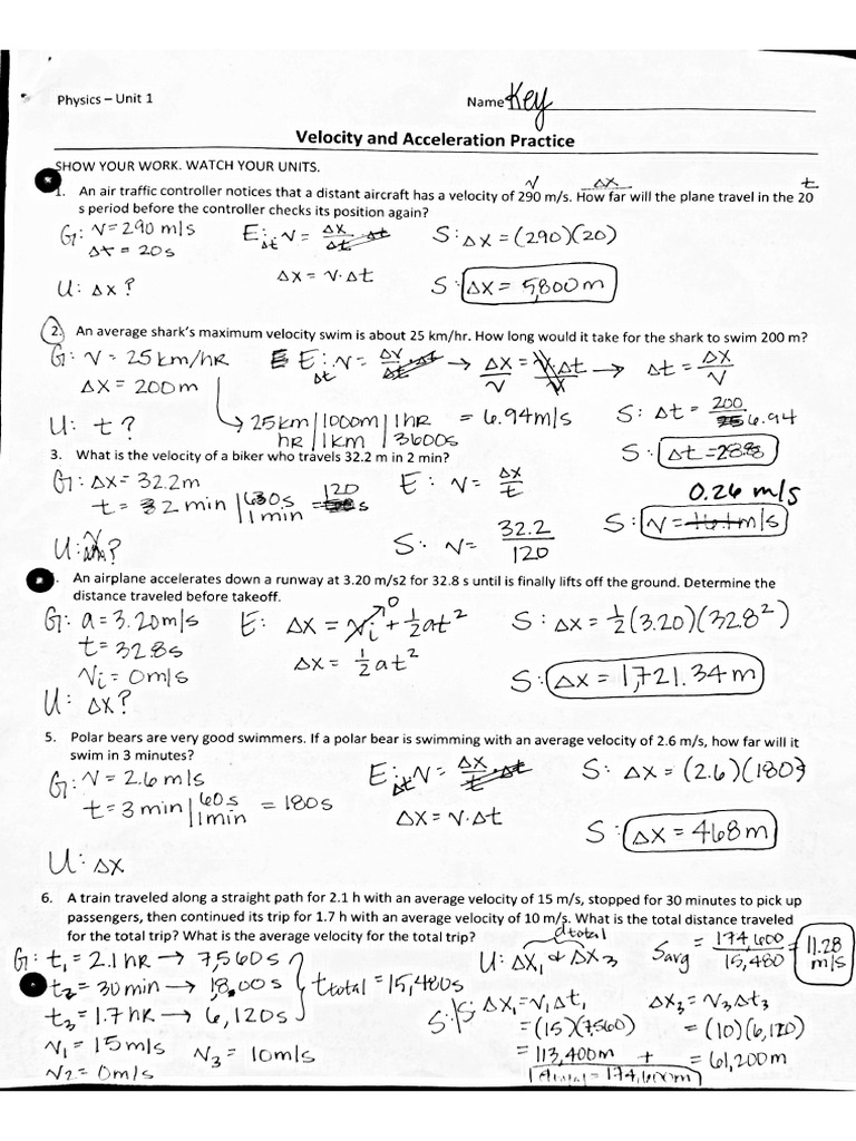 Velocity and Acceleration Sample | PDF
