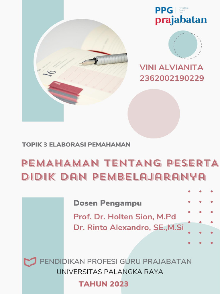 Elaborasi Topik 3 Pemahaman Peserta Didik | PDF | Karier & Perkembangan