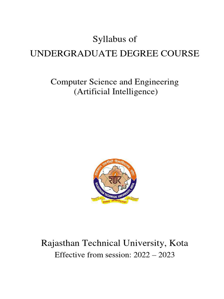 Syllabus 3rd Year CSE (AI) V & VI Sem. | PDF Syllabus 3rd Year CSE (AI) V & VI Sem. | PDF