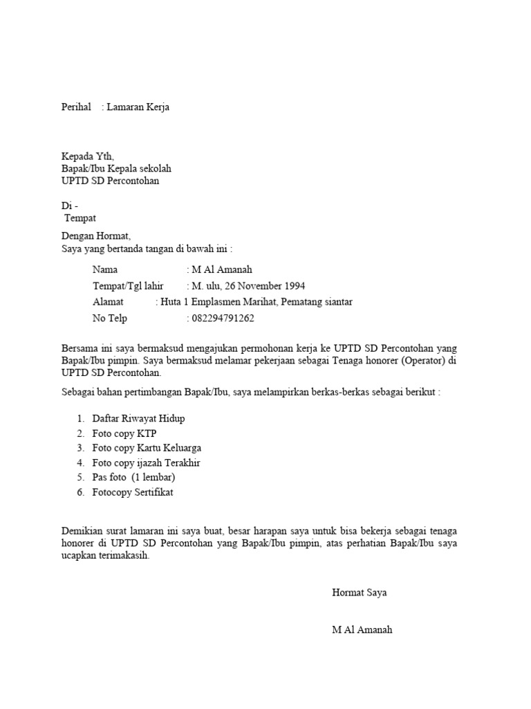 Contoh-Lamaran-Kerja-Jwm Security | PDF