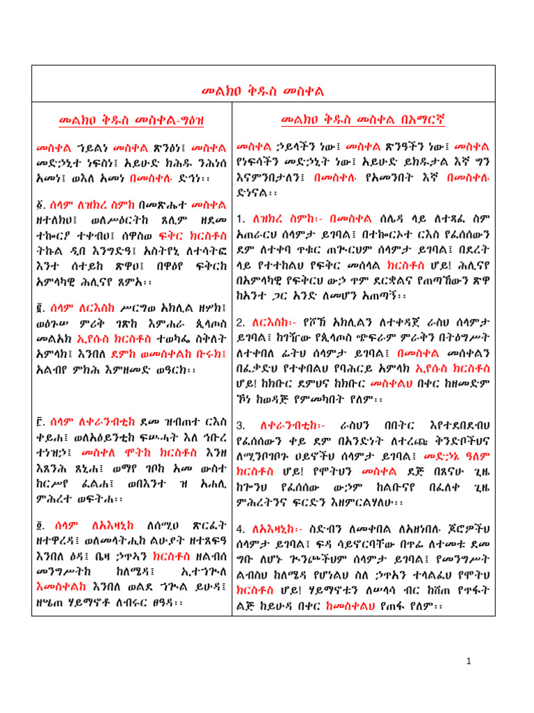 መልክዐ_ቅዱስ_መስቀል_በግዕዝና_በአማርኛ፡ገብረ_ሥላሴ | PDF