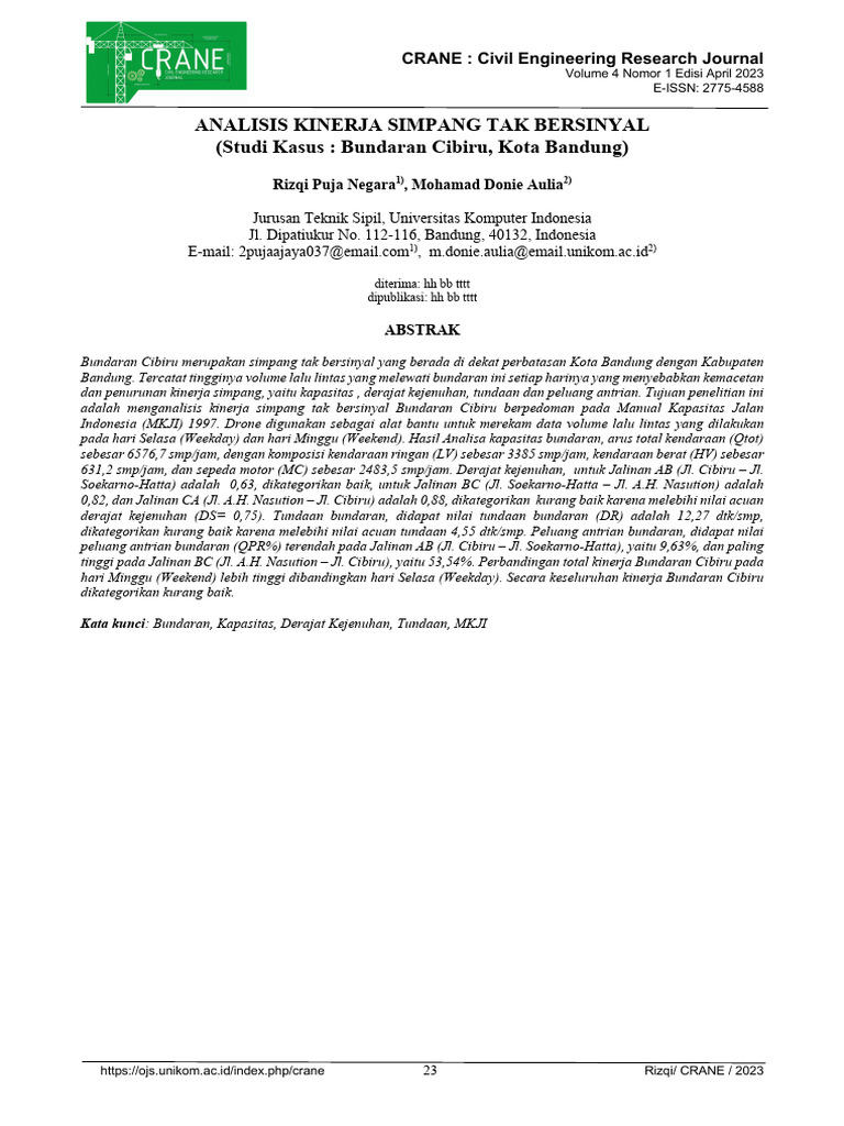 Kinerja Bundaran Cibiru Bandung | PDF