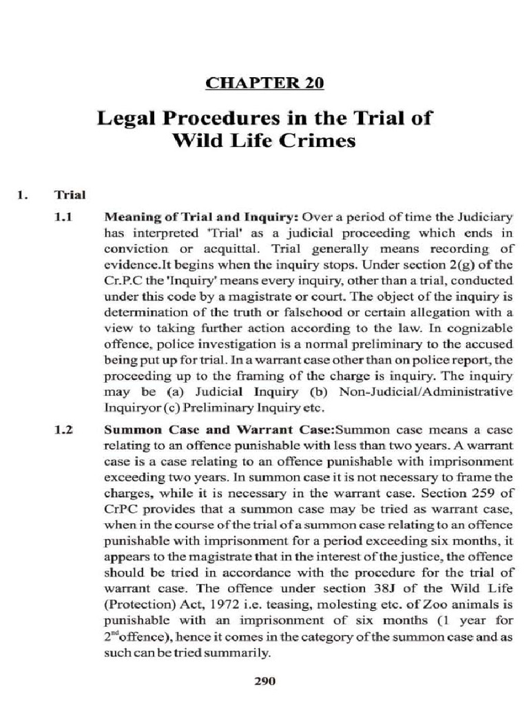 Trial of Wild Life Crimes | PDF