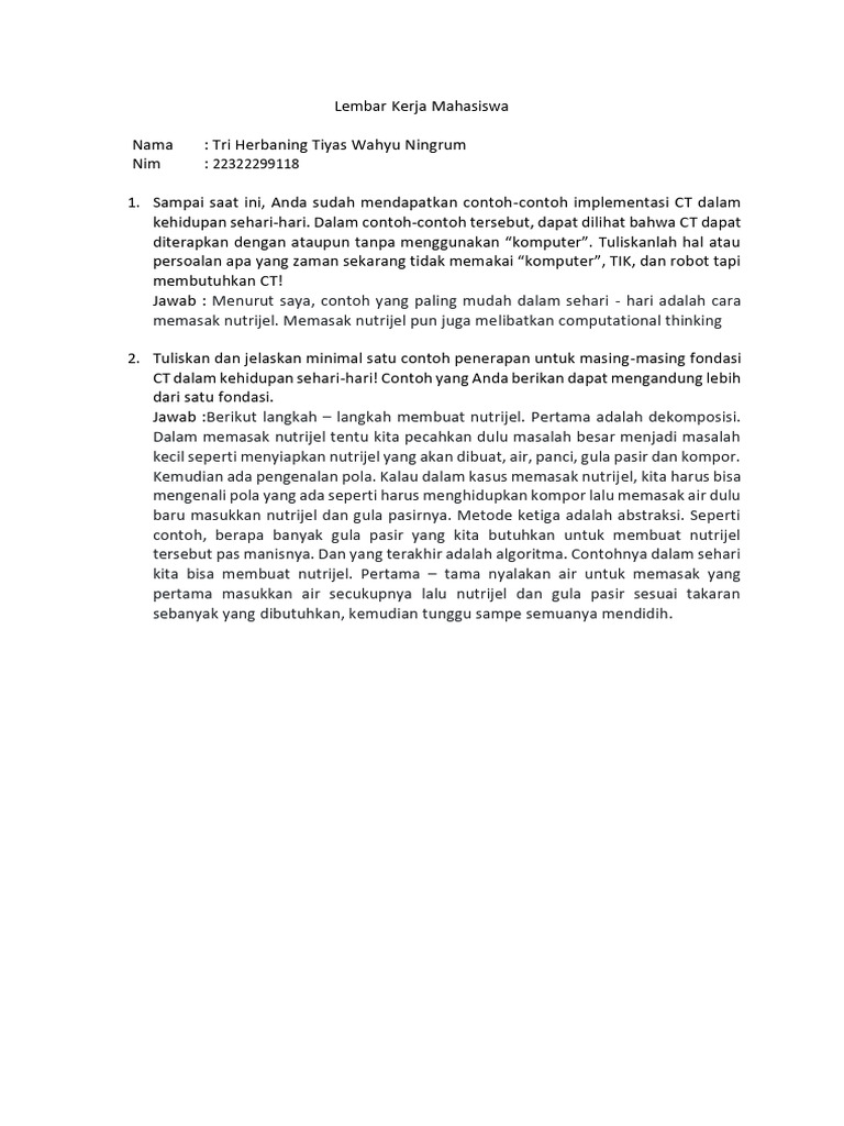 TUGAS CT Eksplorasi Konsep Topik 1 | PDF | Karier & Perkembangan | Seni