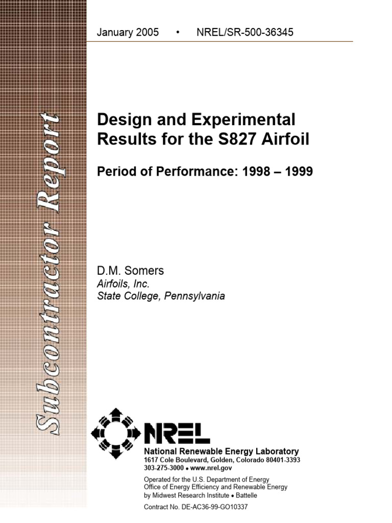 Design and Experimental Results For The S827 Airfoil | PDF