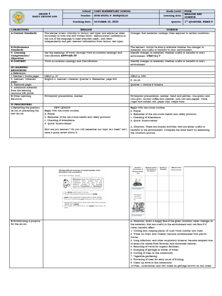 Q1-W8 - Kym (New) | PDF | Learning | Teachers