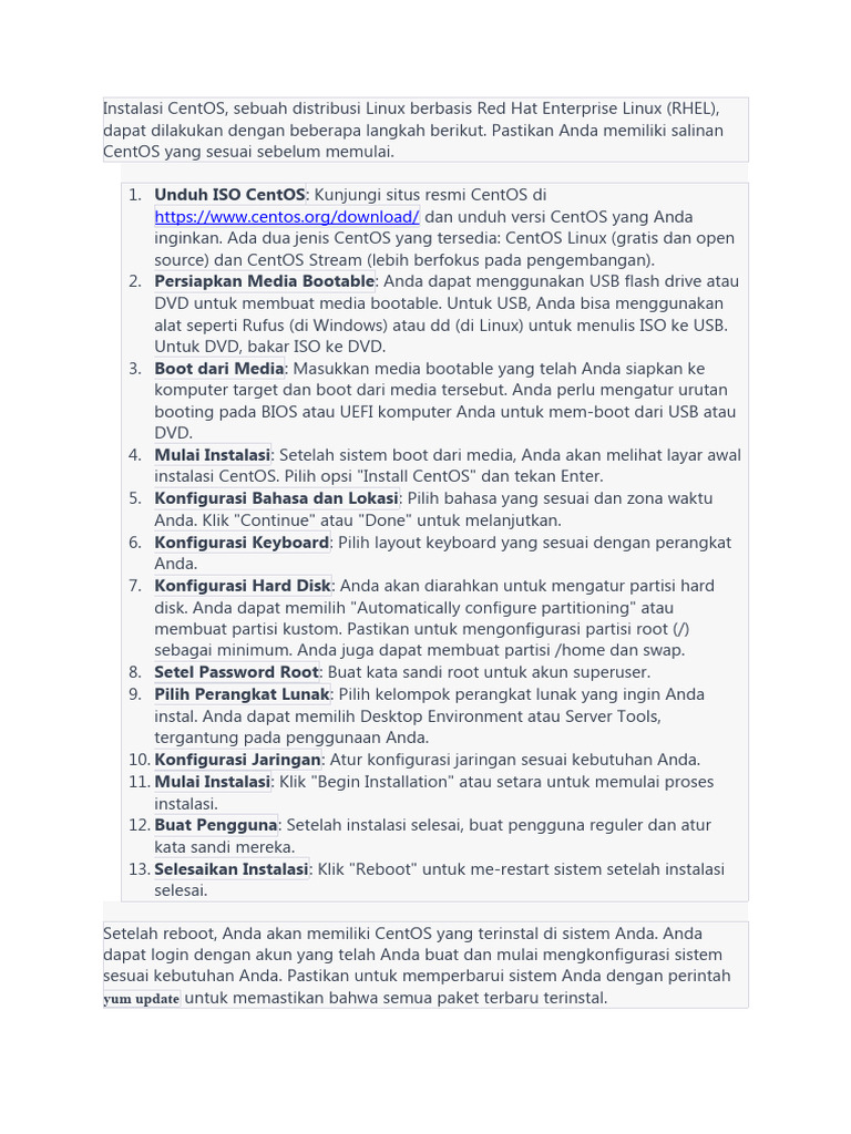 Instalasi CentOS | PDF