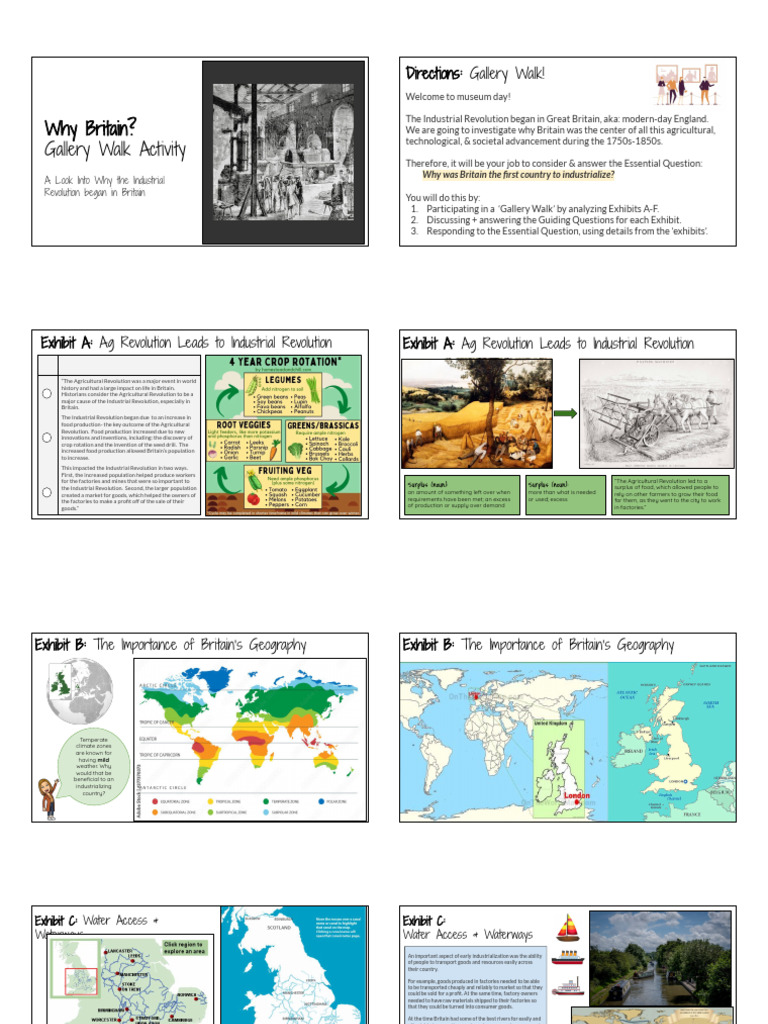 Why Britain? Gallery Walk Activity | PDF | Industrial Revolution | Goods