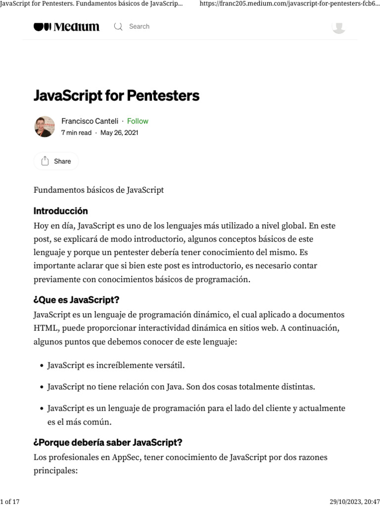JavaScript For Pentesters. Fundamentos Básicos de JavaScript - by ...