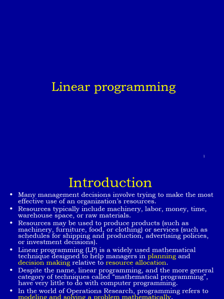 EMS Linear Programming (Autosaved) | Download Free PDF | Linear Programming | Mathematical ...