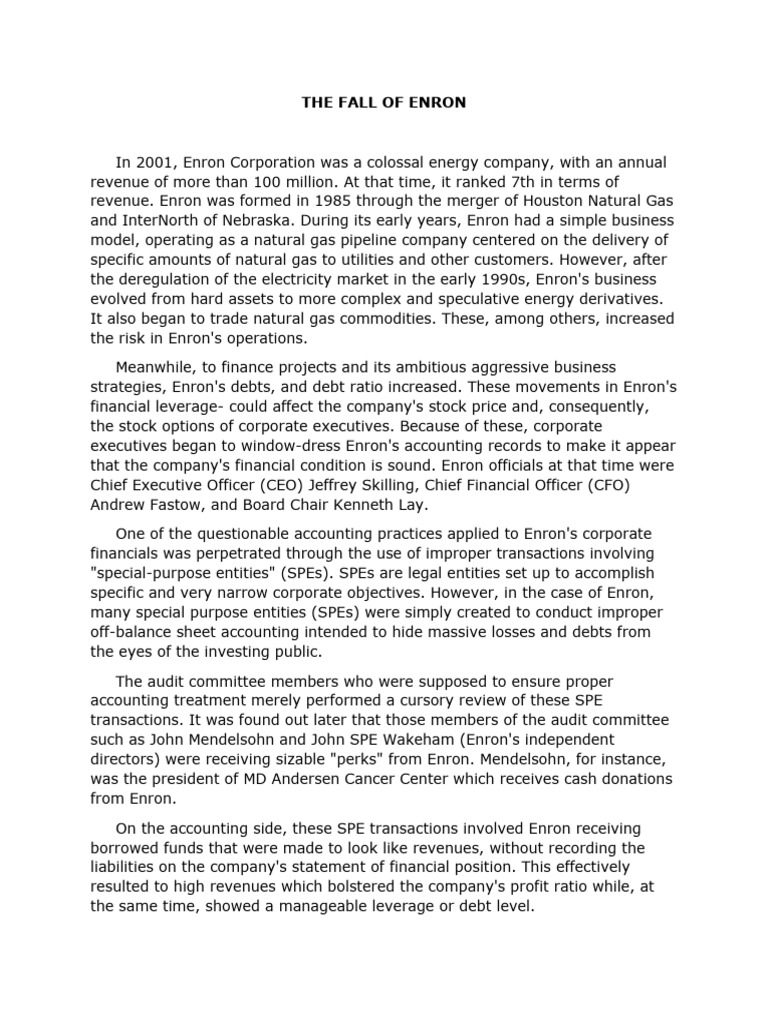 Enron&Definition of Terms 9 | PDF