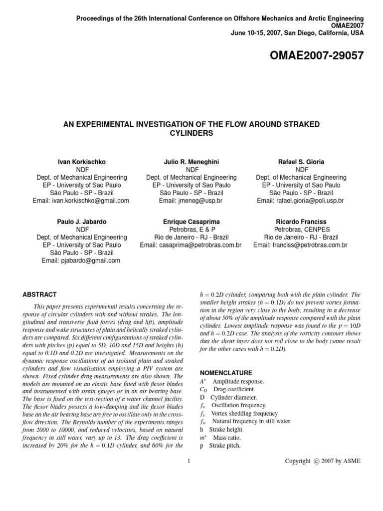 An Experimental Investigation of The Flow Around Straked Cylinders ...