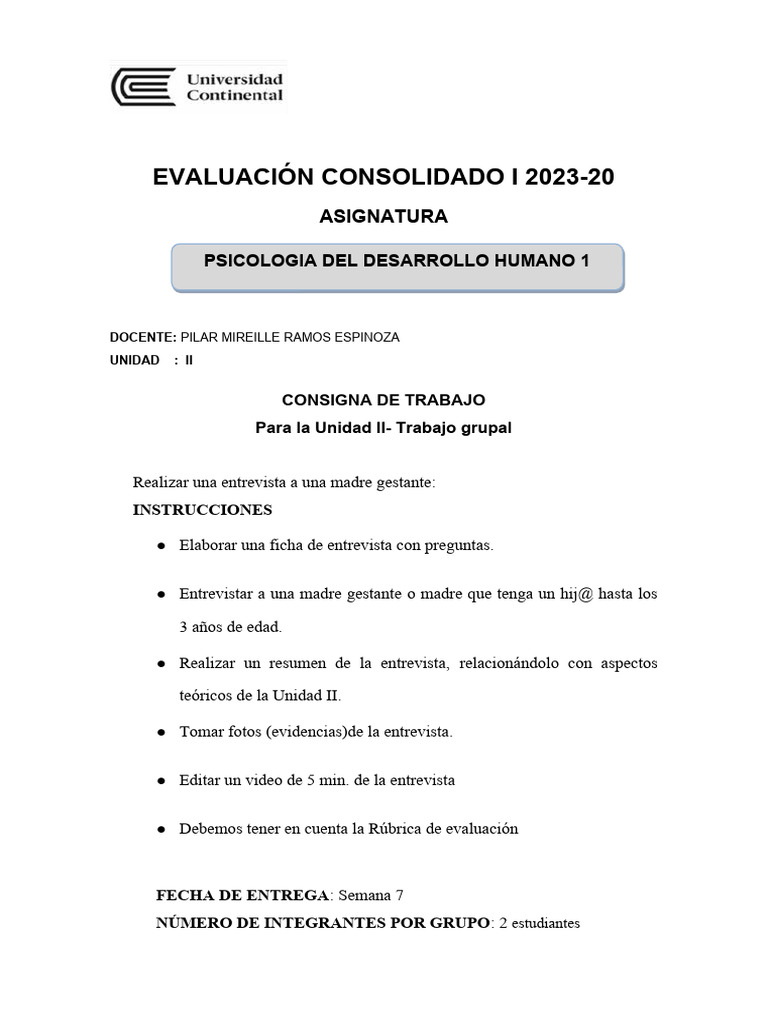 Consigna - de - Trabajo - Unidad II 2023 | PDF