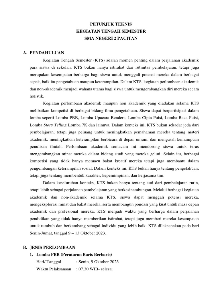 Juknis Kts 2023 Valid | PDF