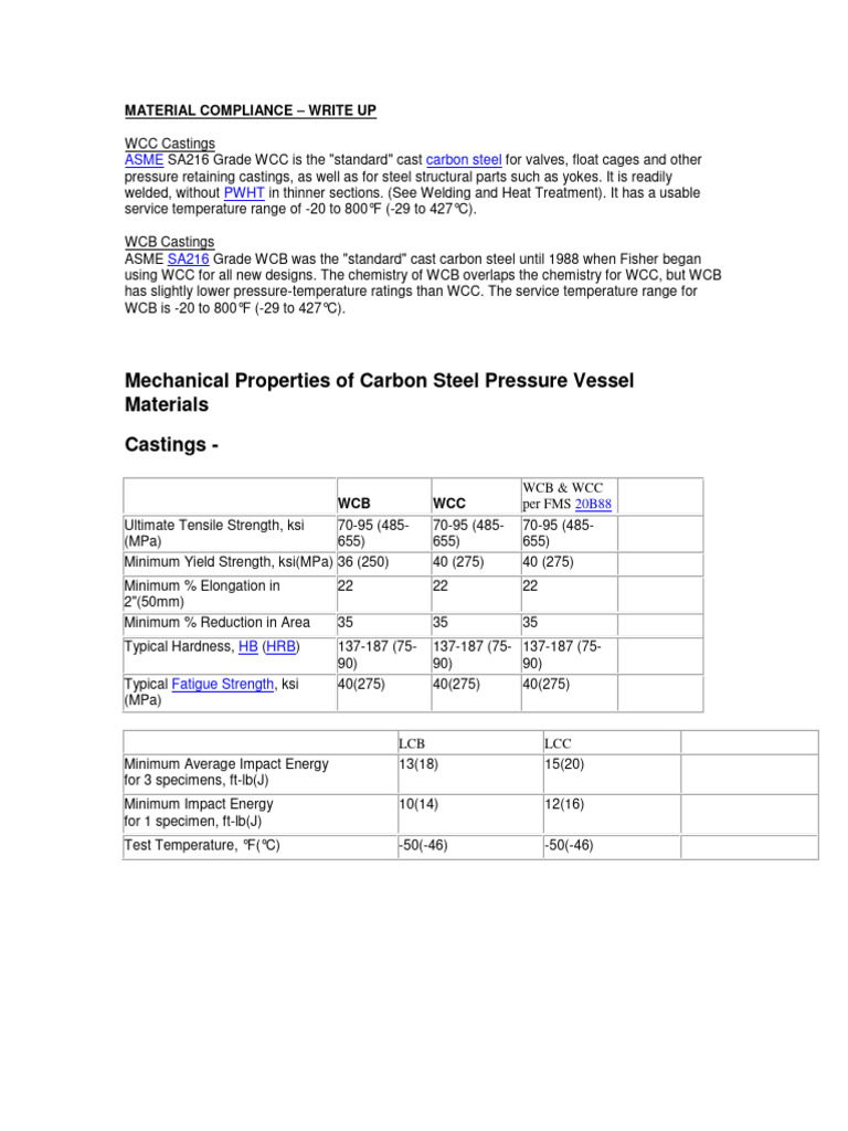WCC Vs WCB | PDF | Young's Modulus | Steel