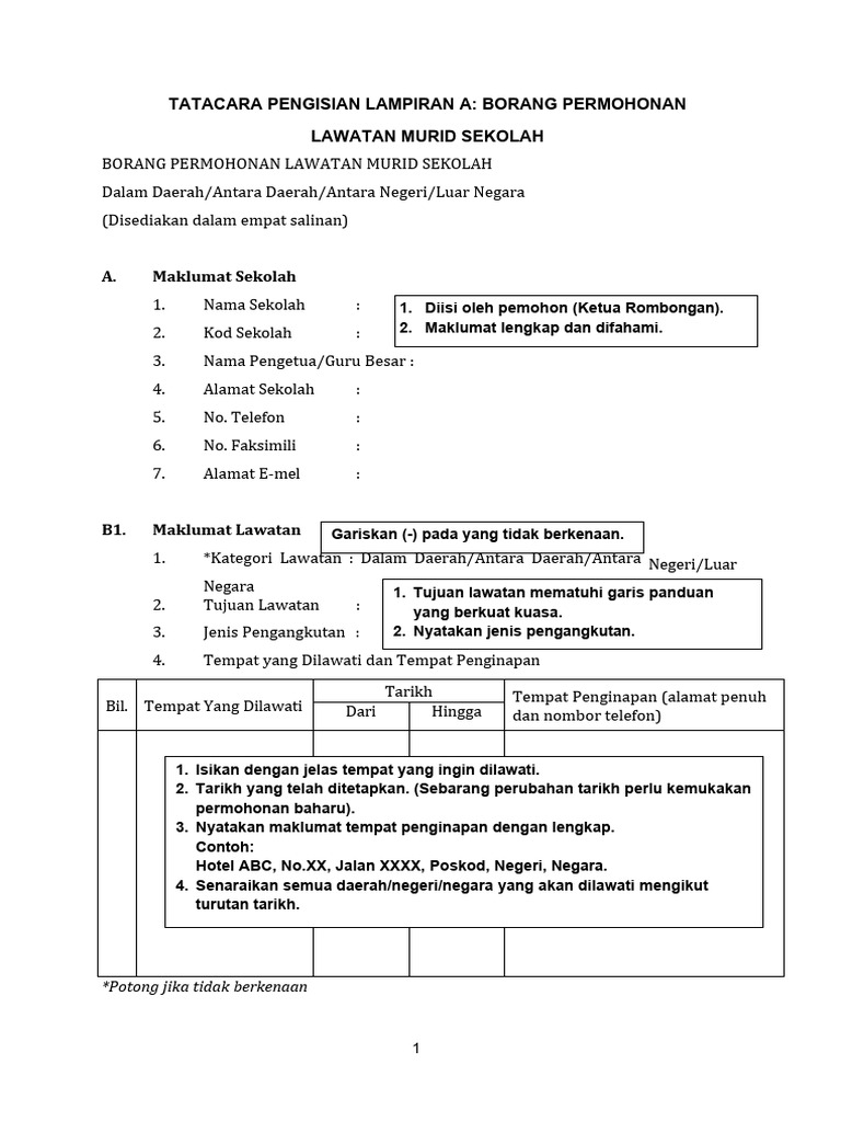 Panduan Mengisi Borang Permohonan Lawatan Pdf