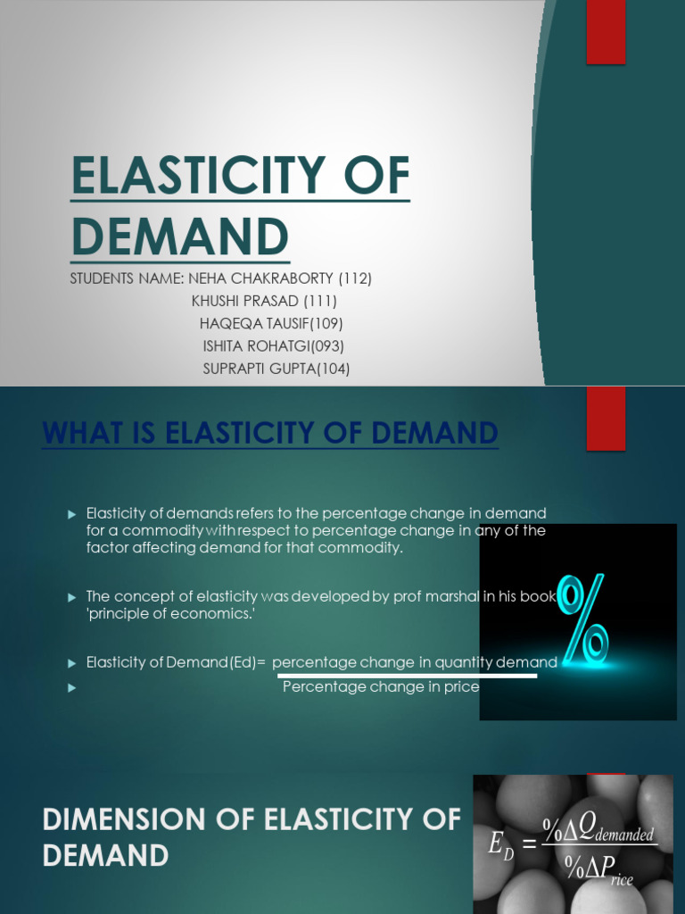 elasticity of demand 1 | PDF