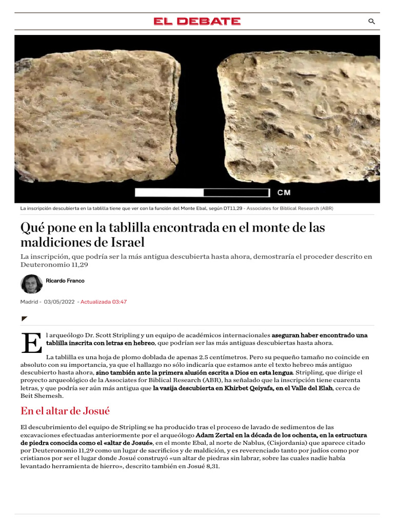 Qué Pone en La Tablilla Encontrada en El Monte de Las Maldiciones de ...