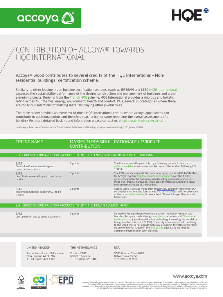 HQE International Certification | PDF