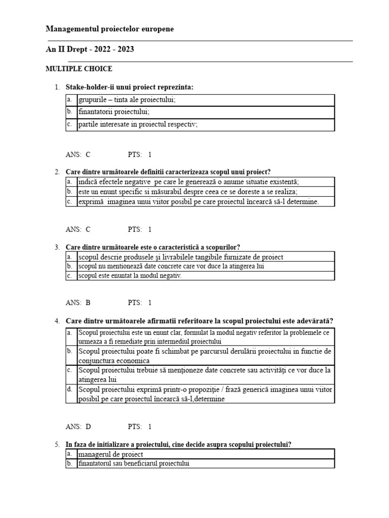 Managementul Proiectelor Europene | PDF
