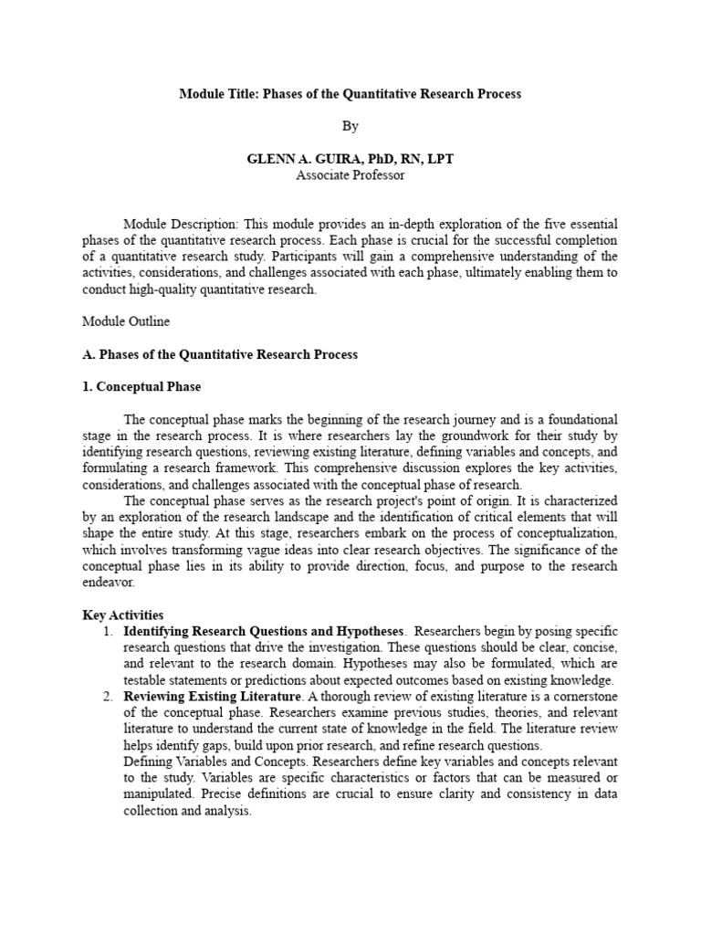 Module 4 Quantitative Research Process | PDF | Statistics | Methodology