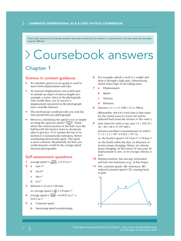 Open Physics Coursebook Answers AS - A Level 4 | PDF | Science ...