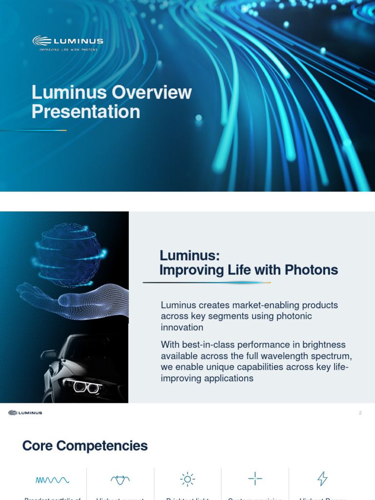 Luminus Company Overview | PDF | Light Emitting Diode | Photonics