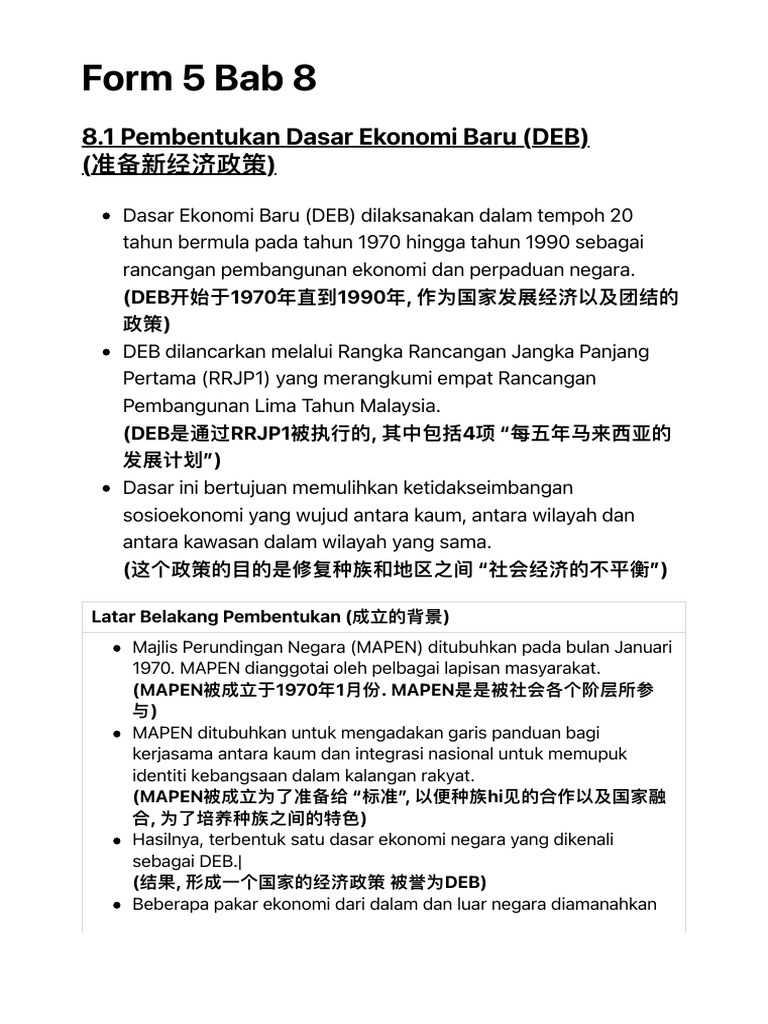 Form 5 Bab 8 Sejarah Nota | PDF