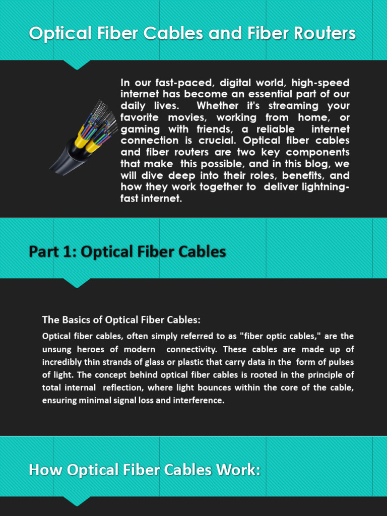 Optical Fiber Cables & Routers Explained | PDF | Home & Garden | Computers