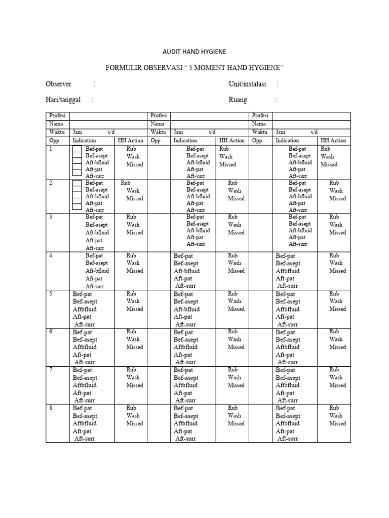 Audit Hand Hygiene | Download Free PDF | Medical Treatments | Medicine