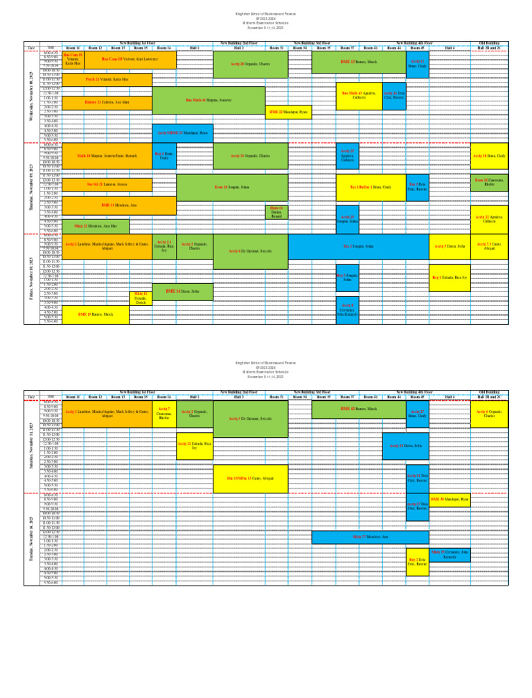 Midterm Exam Schedule 2023 | PDF