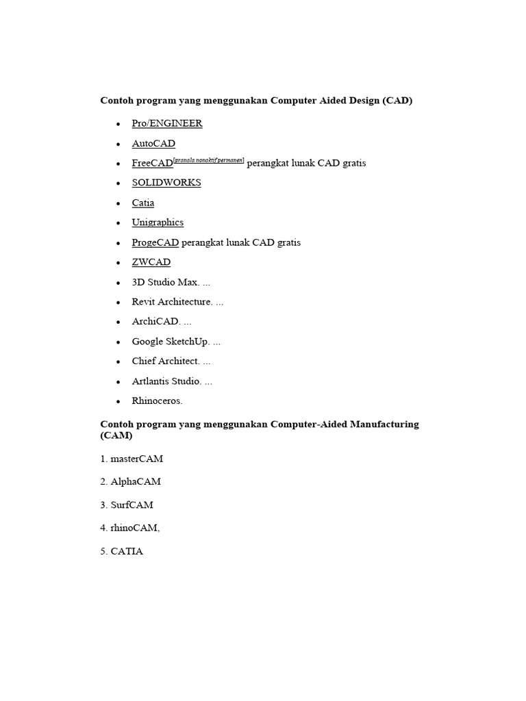 Contoh Program CAD & CAM | PDF