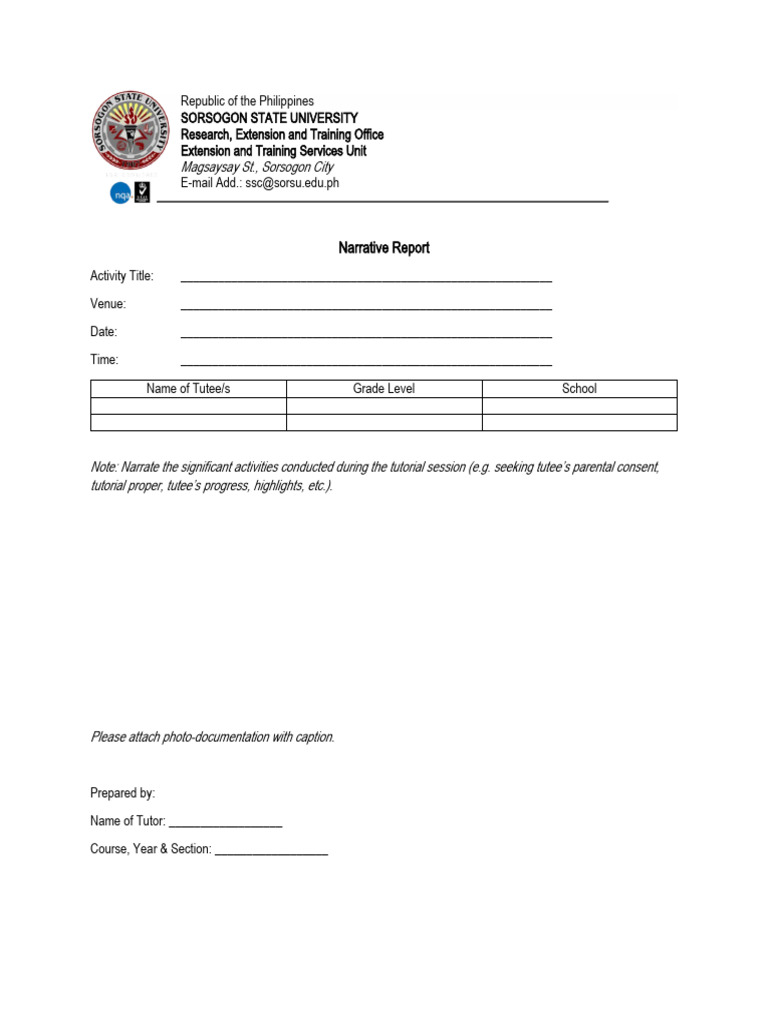 Narrative Report Format | PDF