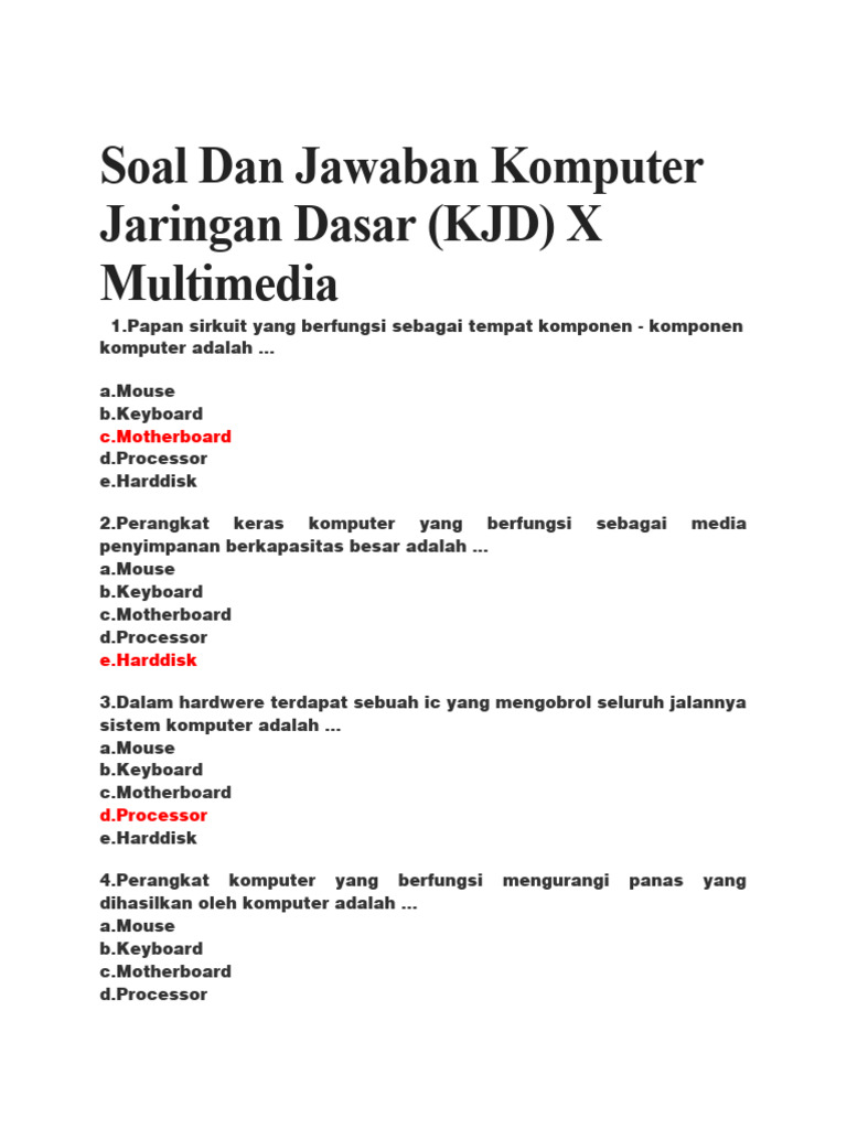 Soal KKPI 4 | PDF