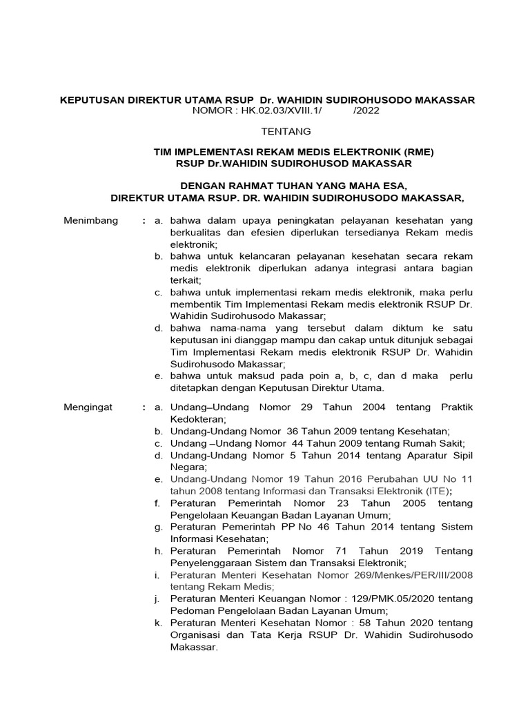 Draft SK Tim Rme | PDF